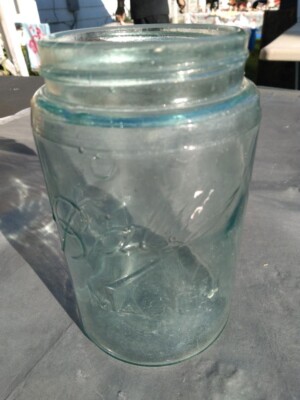 Vintage Ball Mason Green Pint Jar w/Bubbles in Glass #111 on bottom | eBay
