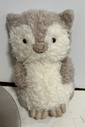 Jellycat Wee Owl Plush Stuffed Animal Fluffy Gray Cream Retired 7 Inch | eBay