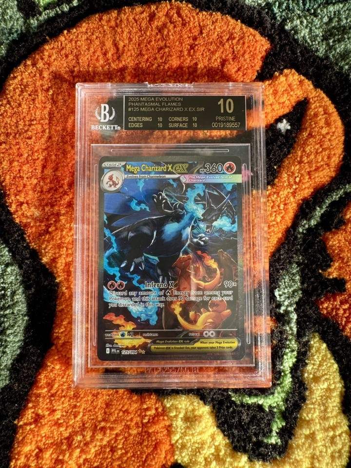 Pokemon Mega Charizard X Ex 125 SIR Phantasmal Flames BGS 10 Black ...