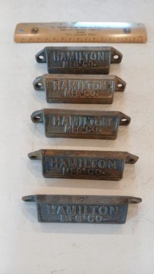 Five Hamilton Printers Cabinet Drawer Pulls | eBay