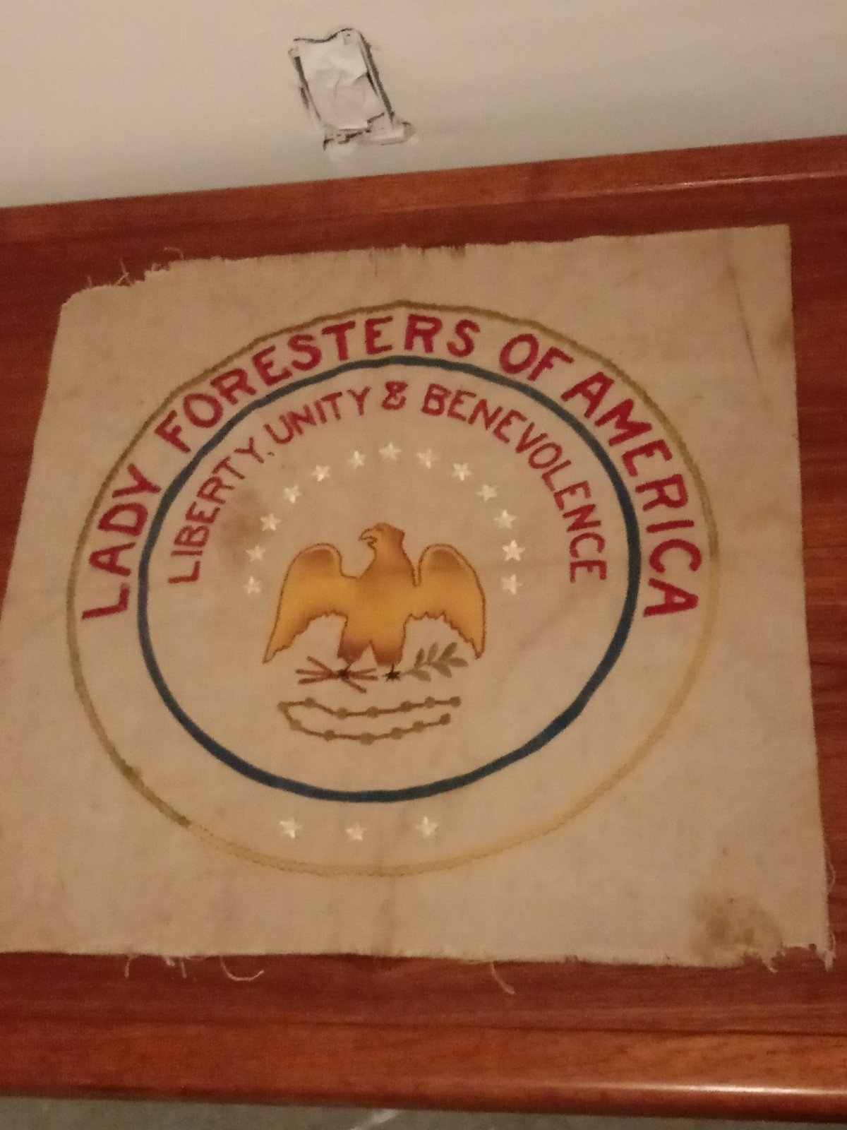 LADY FORESTERS OF AMERICA FLAG BANNER EAGLE AMERICANA LIBERTY UNITY ...