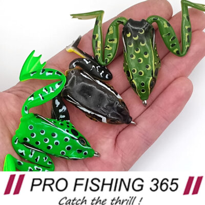 3 x CRAZY LEG Frog Fishing Lures Savage Pike Perch Trout Surface ...
