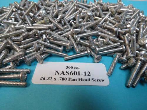 (500 ea) #6-32 x .750 Full Thread Pan Head Screws National Aerospace ...