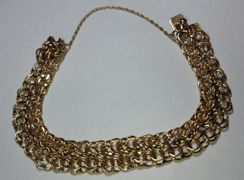 Solid 13k gold bracelet with small 10k safety chain 20 grams | eBay