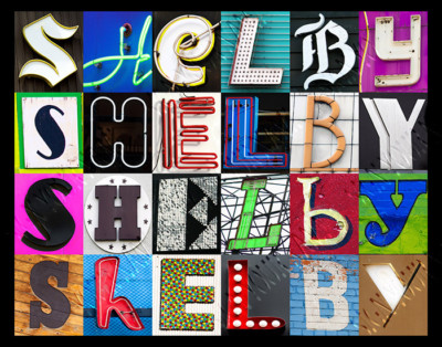 SHELBY Name Poster featuring photos of actual sign letters | eBay