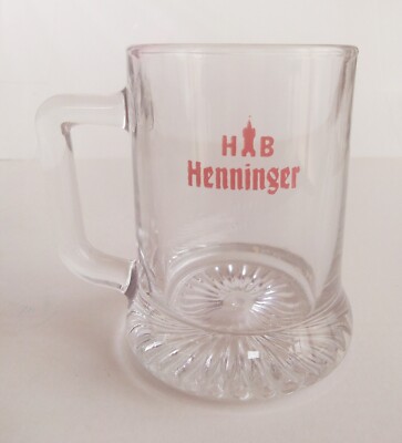 HENNINGER HB VINTAGE RARE HEAVY BEER GLASS MUG | eBay