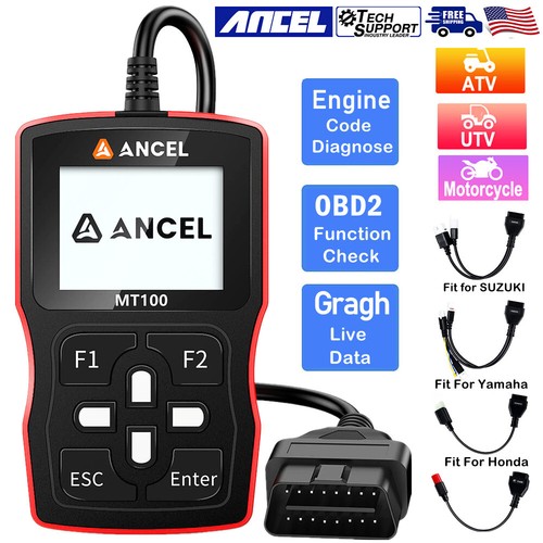 Motorcycle Scanner OBD2 Code Reader Scan Tool Diagnostic Engine ABS ...