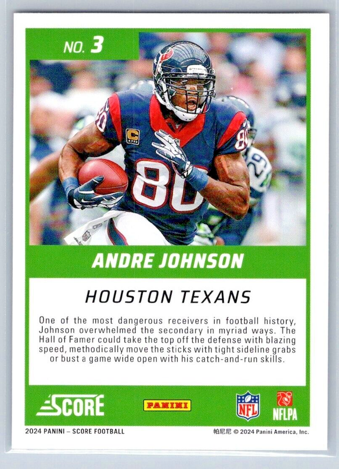 2024 Score Football - Andre Johnson - Houston Texans - First Ballot ...