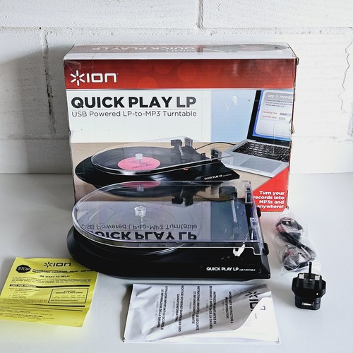 ION Quick Play LP USB Turntable Record Player Convert LP to MP3 - Open ...