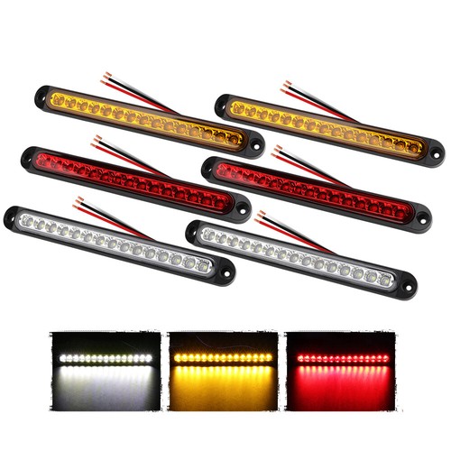 6x 15 LED Tail Lights Waterproof UTE STOP Brake Indicator Reverse Slim ...