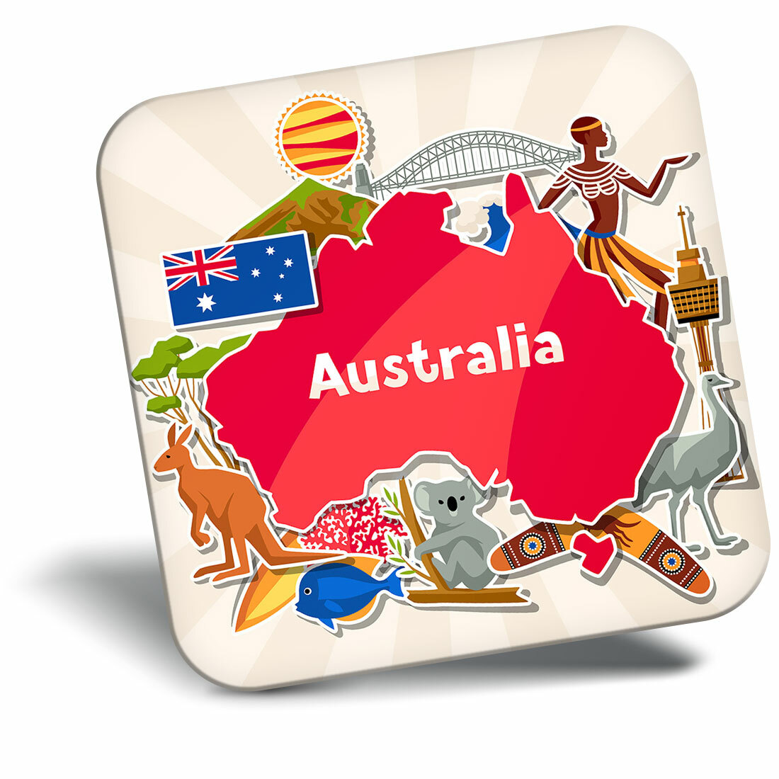 Awesome Fridge Magnet - Australia Travel Map Australian Cool Gift ...