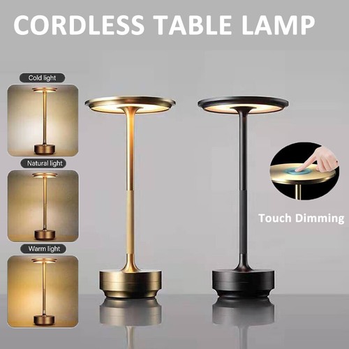 Cordless LED Touch Sensor Table Lamp Rechargeable Dimmable Bar Desk ...