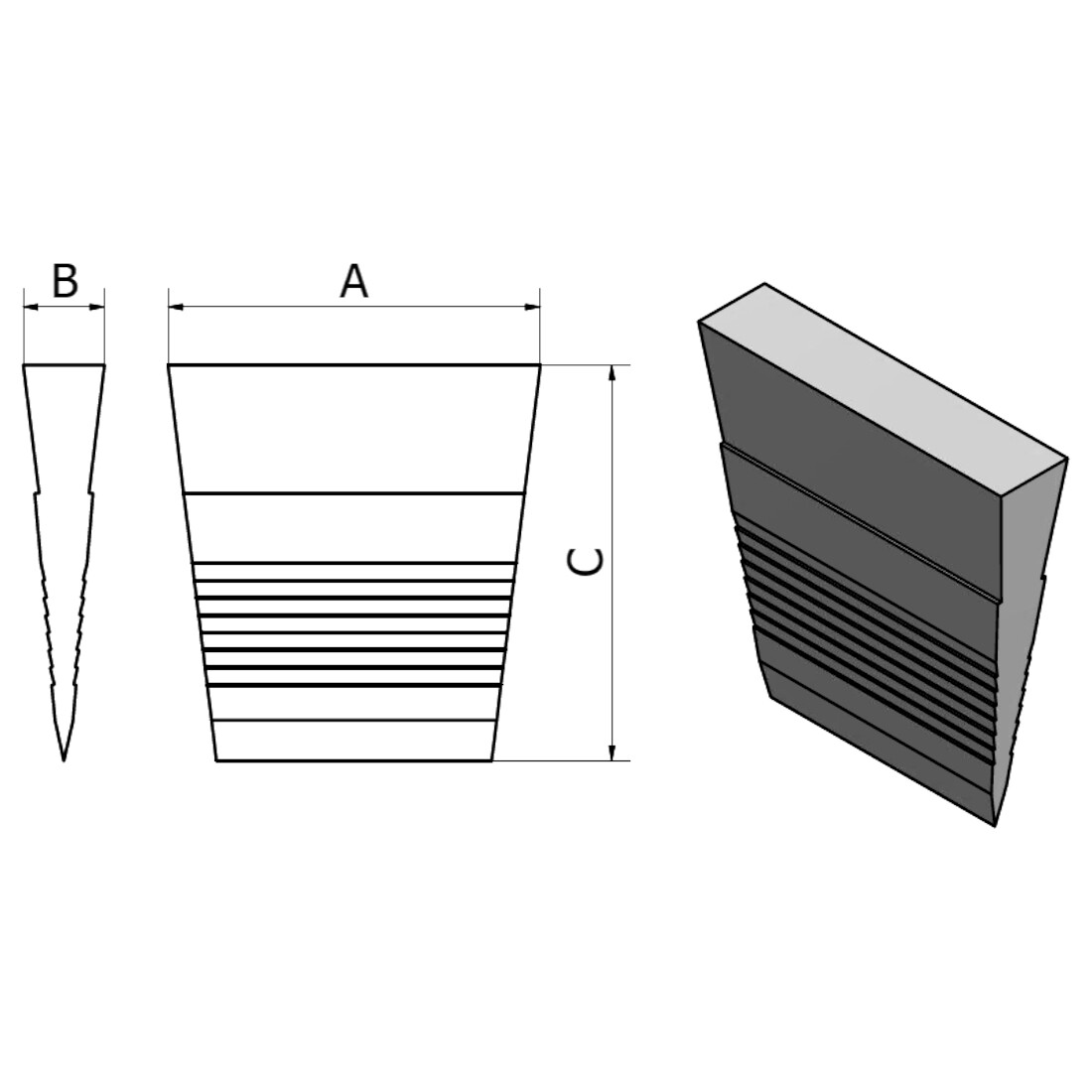 Hammer Wedge Set Axe Shaft Wedges Made of Metal with a Serrated ...