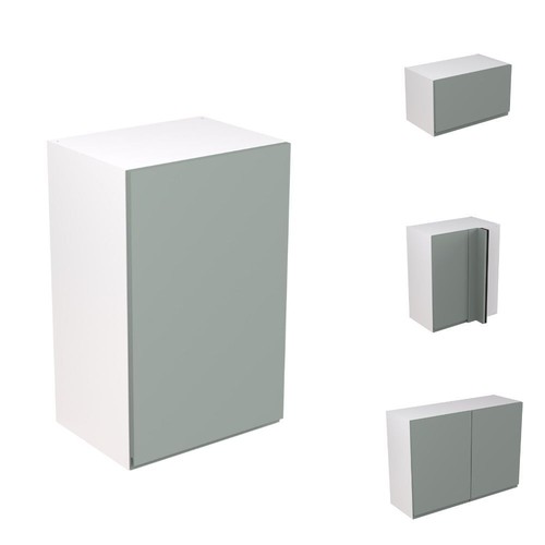 JPull Matt Sage Green Kitchen Wall Units Soft Close Multi-Size Cabinet ...