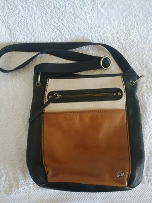 The Sak Womens Leather Color Block Crossbody Bag 10 1/2" X 11" | eBay