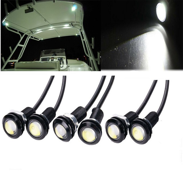 6X White LED Boat Lights Kit Waterproof Pod Bright LED Marine Interior ...