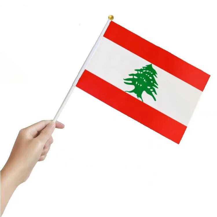 Lebanon Stick Flag Hand Held Small Miniature Lebanese National Flags ...