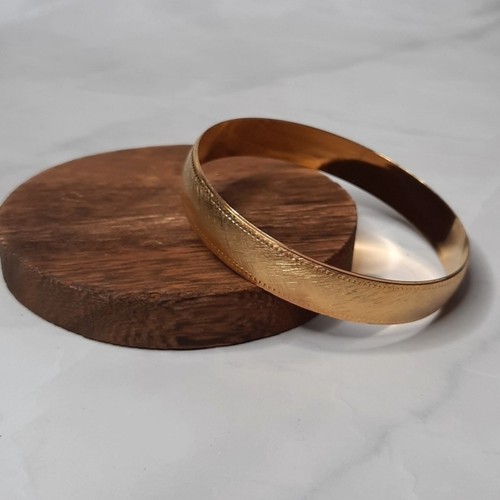 Brushed Metal Gold Tone Bangle | eBay