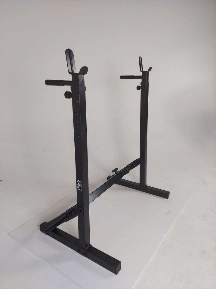 Adjustable Squat Rack Home Gym Steel Squat Barbell Free Bench Press ...