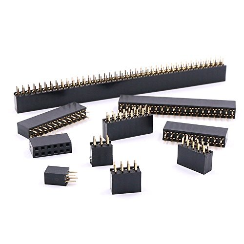 80pcs 2.54mm Straight Double Row Female Pin Header Socket Connector ...