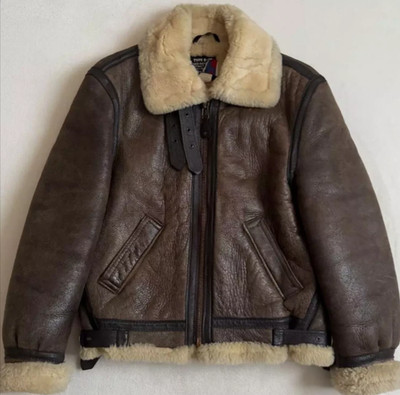 Schott Type B-3 Flight Mouton Bomber Leather Jacket Sheepskin Brown | eBay