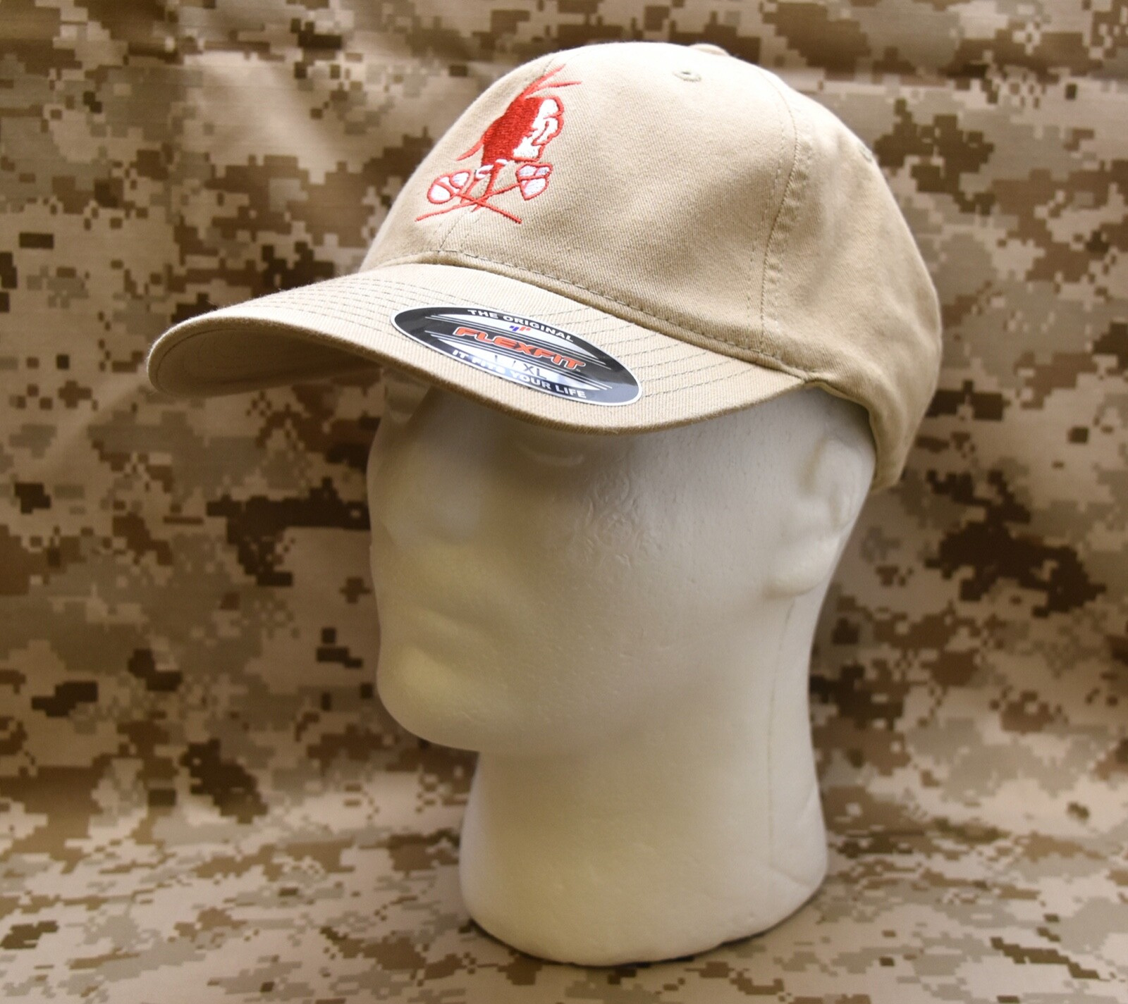 NSWDG Red Squadron Tan Flexfit Brand Baseball Cap L-XL DEVGRU Red Team ...