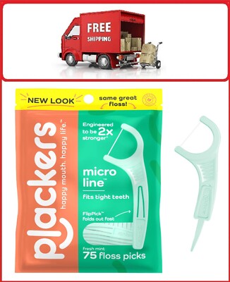 Plackers Micro Line Dental Floss Picks, Fold-Out FlipPick, Tuffloss ...