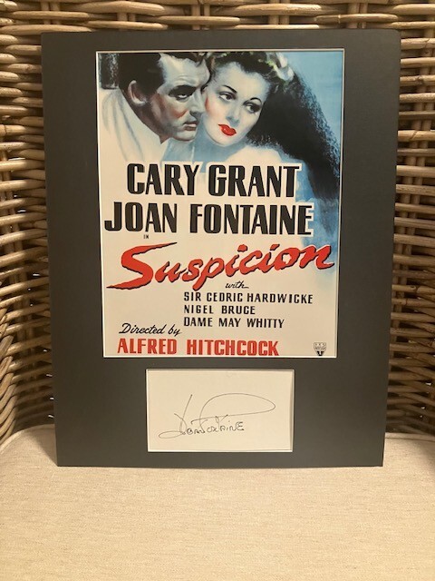 Autographed Joan Fontaine w/ Cary Grant Suspicion Signed Photo Display ...