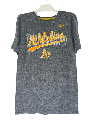 Nike Men's Oakland Athletics Marled Wordmark Logo T-Shirt, Black ...