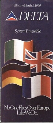 Delta Air Lines timetable 1990/03/02 | eBay