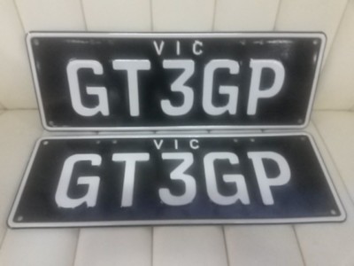 " GT3GP " VICTORIAN NUMBER PLATES SUIT PORSCHE 911 GT3, RS, GRAND PRIX ...