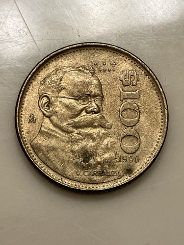 1990 Mexico $100 Pesos Large XF Old Antique Mexican Foreign World Coin ...