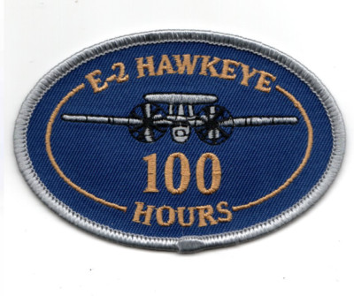 3.5" NAVY E-2 HAWKEYE 100 HOURS OVAL BLUE EMBROIDERED PATCH | eBay