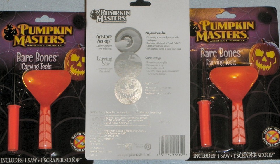 PUMPKIN MASTERS BARE BONES CARVING Tools NIP,Saw,Scraper Scoop ...