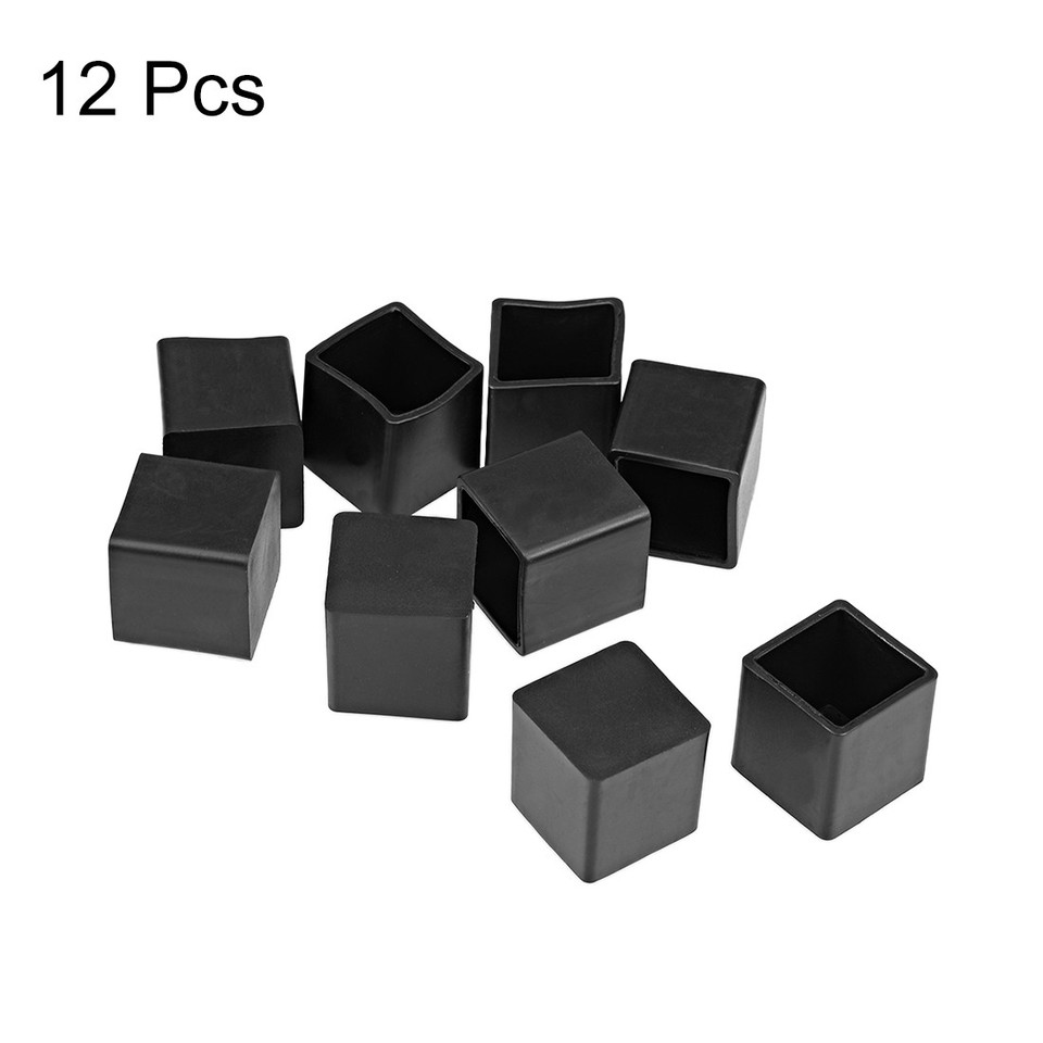 Rubber End Caps Covers 24mm x 24mm Square Furniture Table Chair Legs ...
