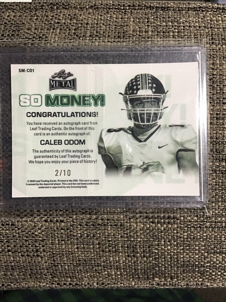2024 Leaf Metal 100 So Money Auto Caleb Odom #/10 | eBay
