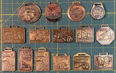 Vintage Lot Of 15 Antique Watch Fobs Agriculture Equipment GM,Cummins ...