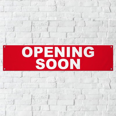 Opening Soon Sign Banner Garage Workshop PVC Sign Shop Window Display ...