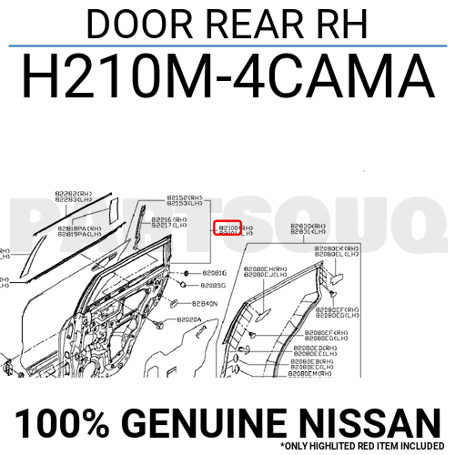 H210M4CAMA Genuine Nissan DOOR REAR RH H210M-4CAMA | eBay