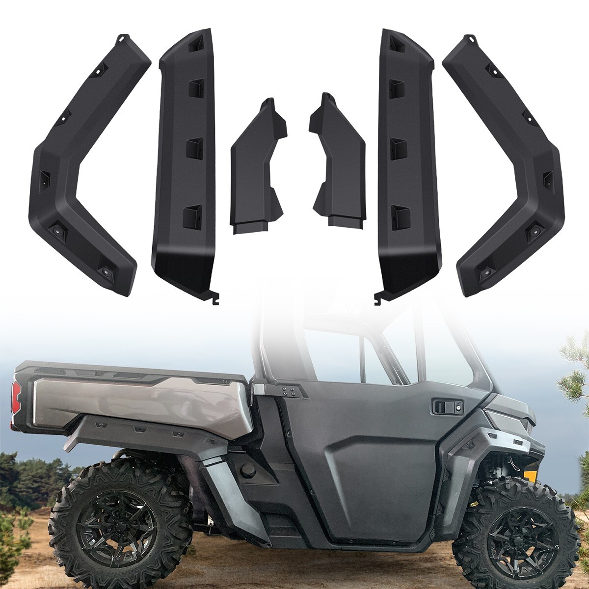 Front&Rear Extended Fender Flares Compatible with Can AM Defender HD5 ...