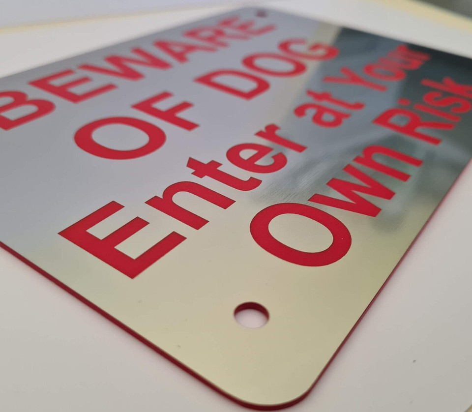 Beware of Dog Enter at Your Own Risk Sign Plaque Outdoor Rated Puppy | eBay