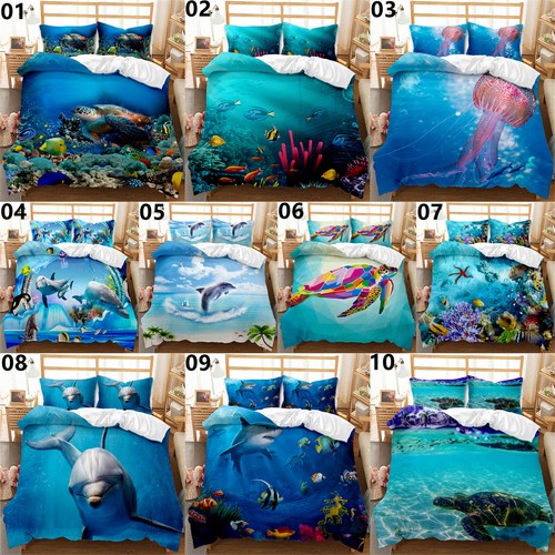 Sea Shark Fish Animals Single Double Queen King Bed Quilt Duvet Doona ...