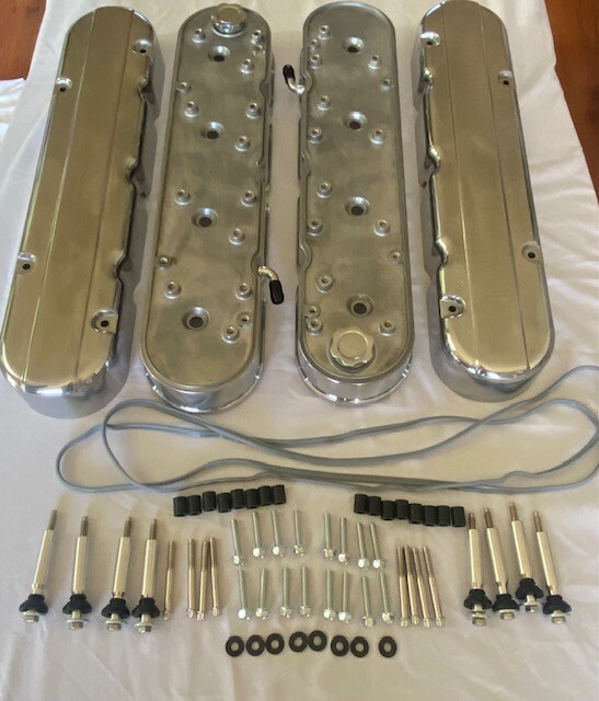 Smooth Top 2 PC Valve Covers Hidden Coil Mounts Fit GM LS 1 LS 2 LS 3 ...