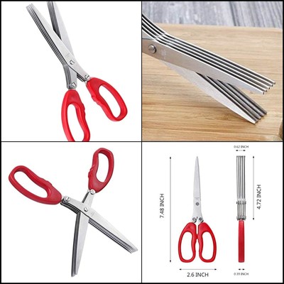 Shredding Scissors Paper Blades Herb Shears Kitchen Steel Office Shed ...
