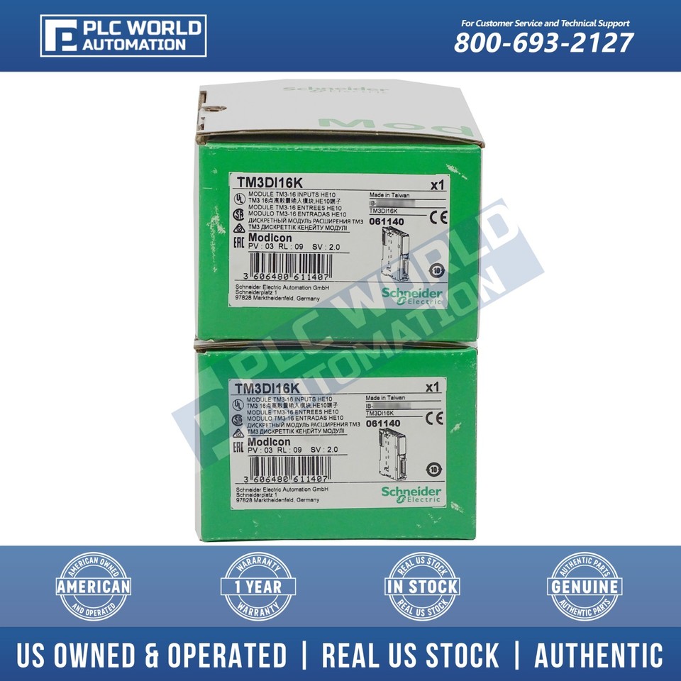 Schneider TM3DI16K Modicon TM3-16 Module, 24 VDC, HE10 Connector, Brand ...
