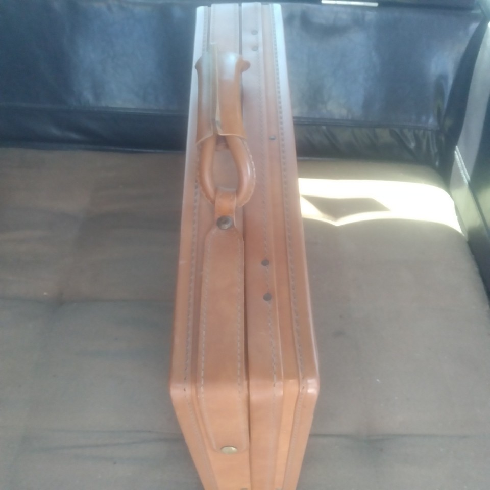 Vintage Hartmann Luggage Belting Leather Tan Brown Slim 4" Attache ...