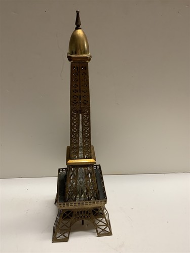 Vtg Musical Eiffel Tower Paris France Decanter Wind Up Music Box Brass ...