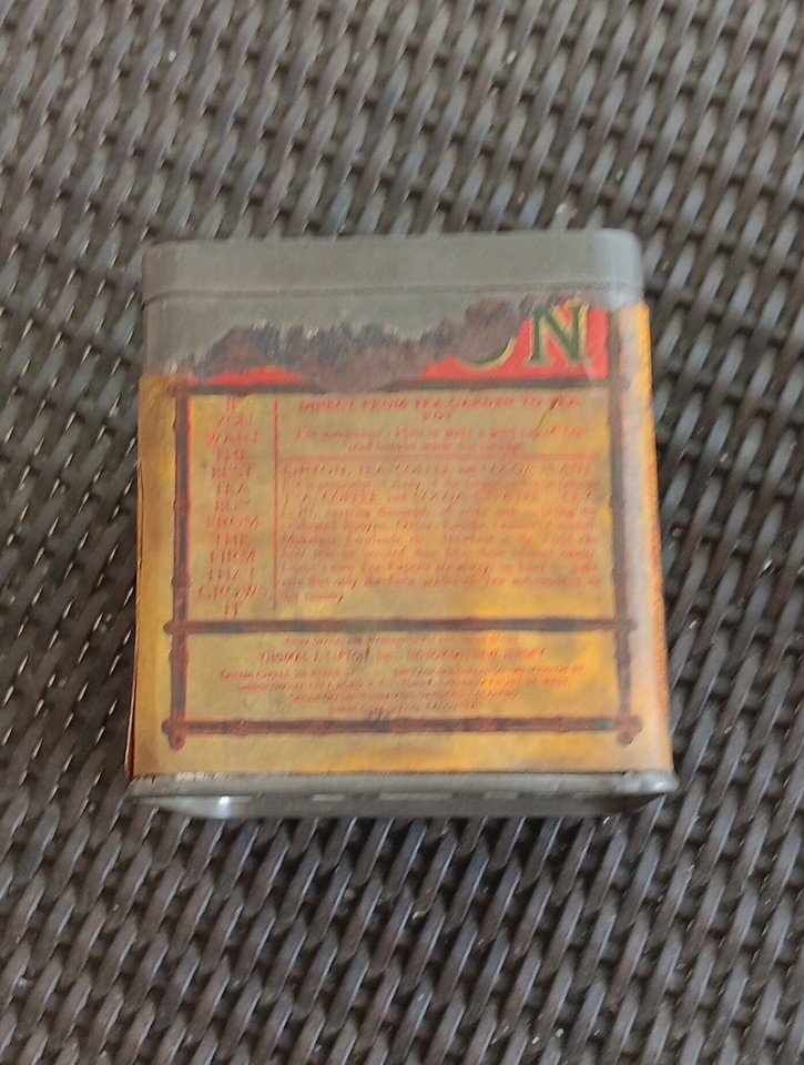 Vtg Lipton's Tea Tin Square RED Paper Label Ceylon & India Tea Lot OF 2 ...