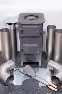 BLACK WOODBURNING STOVE LOG BURNER WORKSHOP HEATER Eco Design | eBay