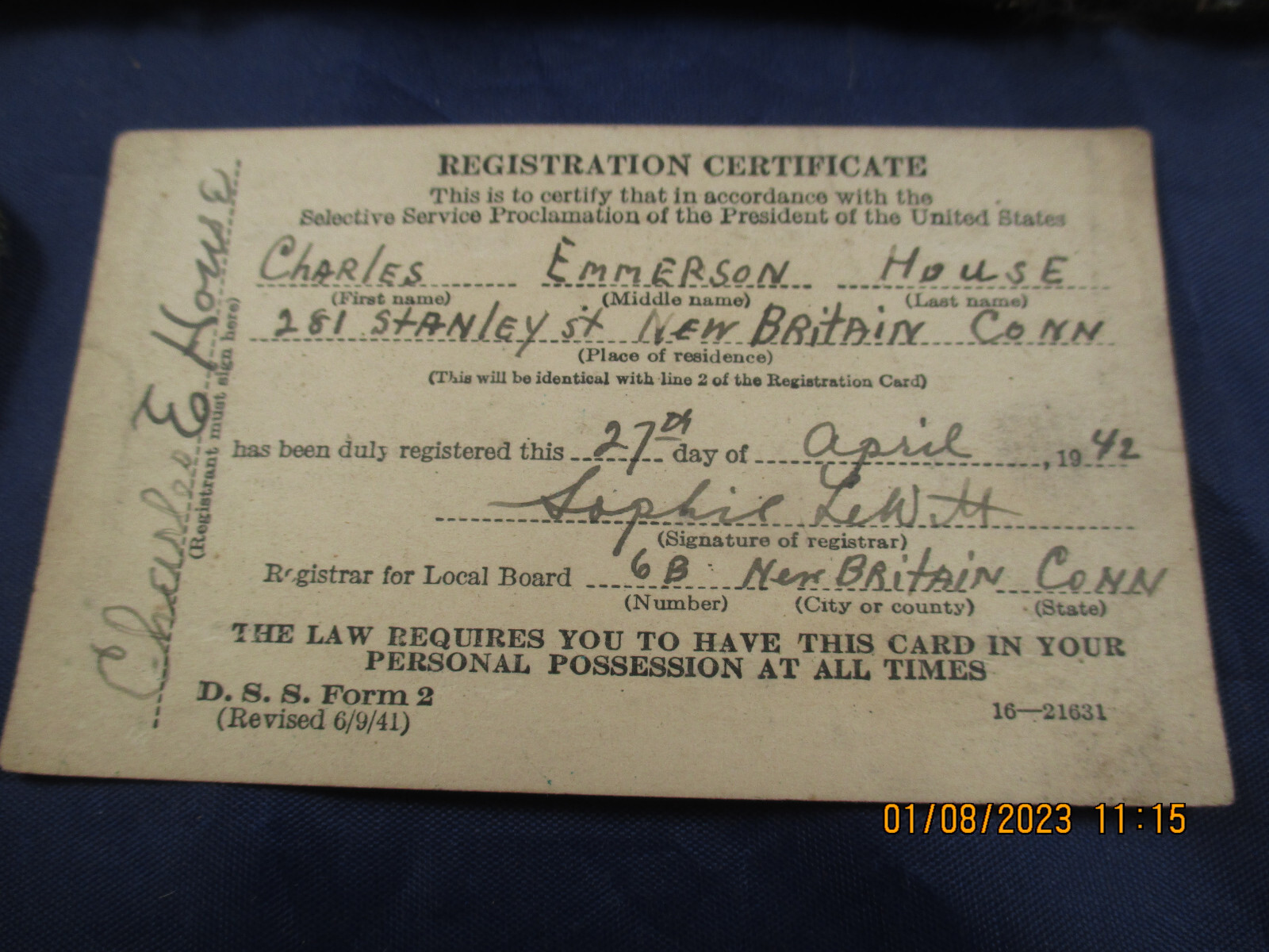 Vtg US Military WWII Honorable Discharge Service Record Wallet Folder ...